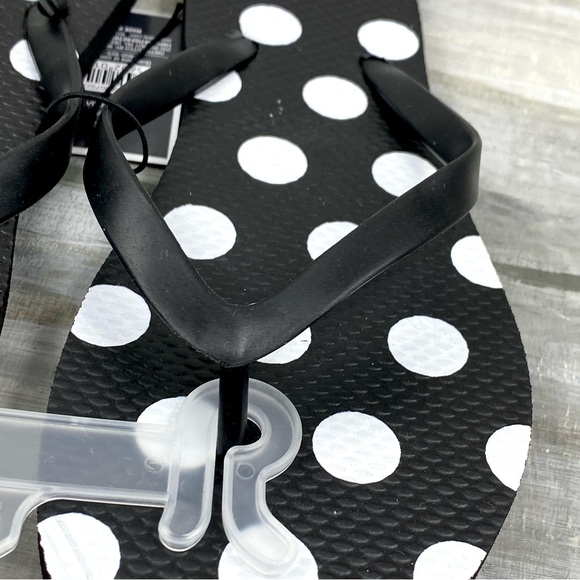 west loop | Shoes | Nwt West Loop Polka Dot Flip Flops Black White ...